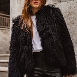 Jackets & Coats | Women Shaggy Jacket Long Sleeve Coat Faux Fur | Poshmark